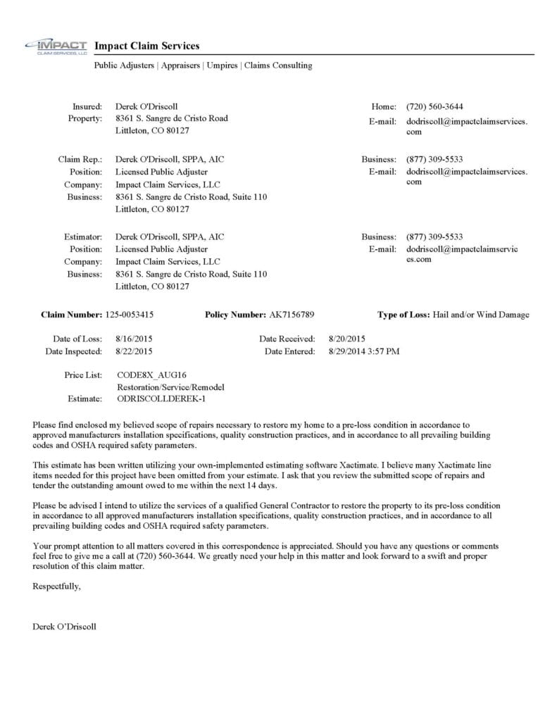 Scoping, Estimating and Loss Documentation | Insurance Claims Process